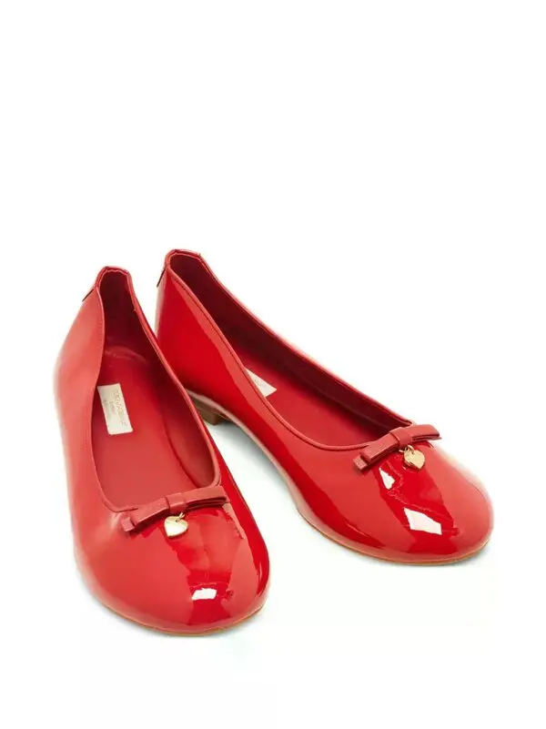 Dolce & Gabbana Bow-detail Heart-charm Ballet Flats