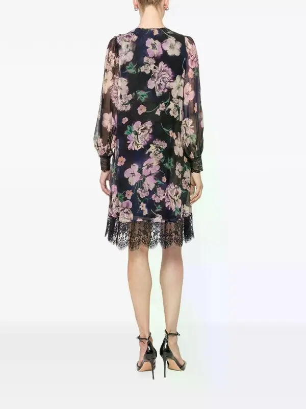 NISSA Floral Chiffon Midi Dress