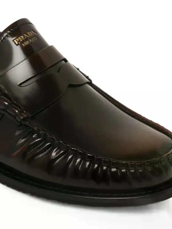 Prada Brushed Leather Loafers