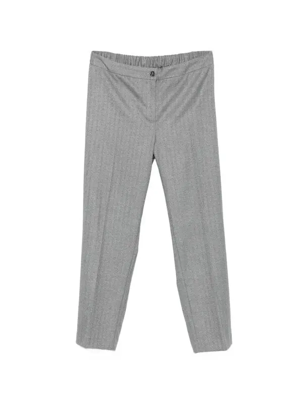 Marina Rinaldi Herringbone-pattern Elasticated Trousers