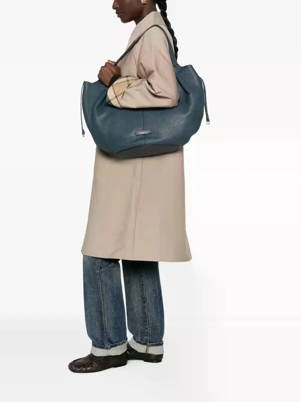 THE BRIDGE Grained-leather Tote Bag
