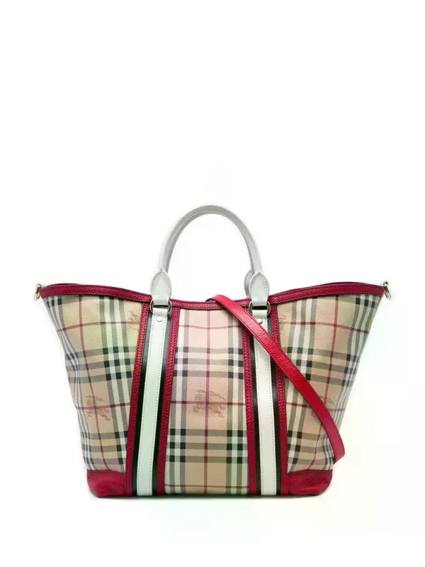 Burberry 2000-2017 Medium Haymarket Check Coated Canvas Jameson Tote Bag