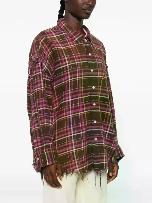 R13 Shredded-seam Drop-neck Shirt