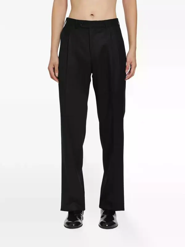 SALON C. LUNDMAN Double-pleat Flannel Trousers