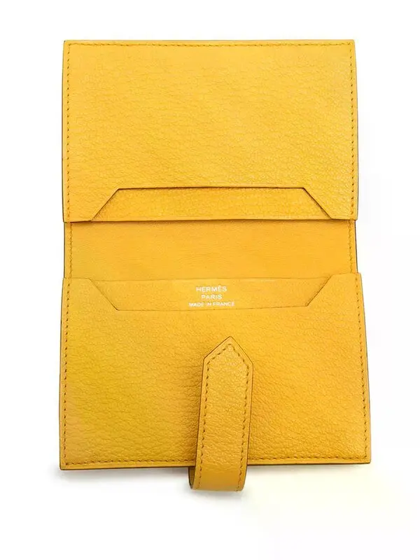 Hermès 2024 Chevre Mysore Bearn Card Holder - Yellow