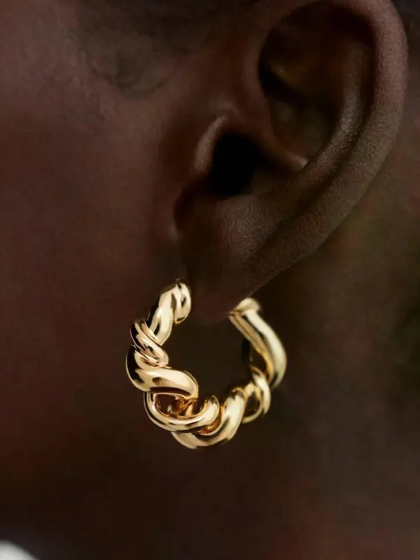 Monica Vinader Ochre Twisted Hoop Earrings