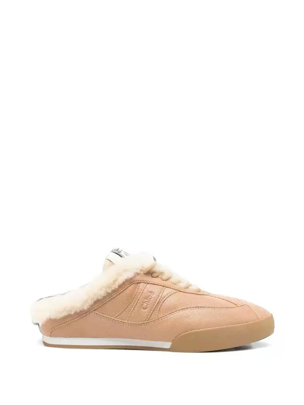 Chloé Kick Shearling-lined Sneakers - Brown