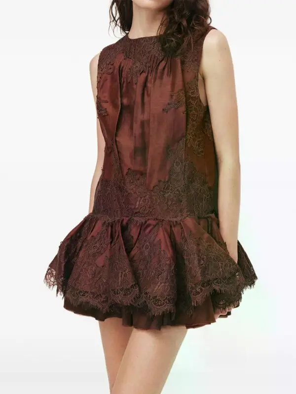 Aje Cressida Lace-trim Ruffled Mini Dress