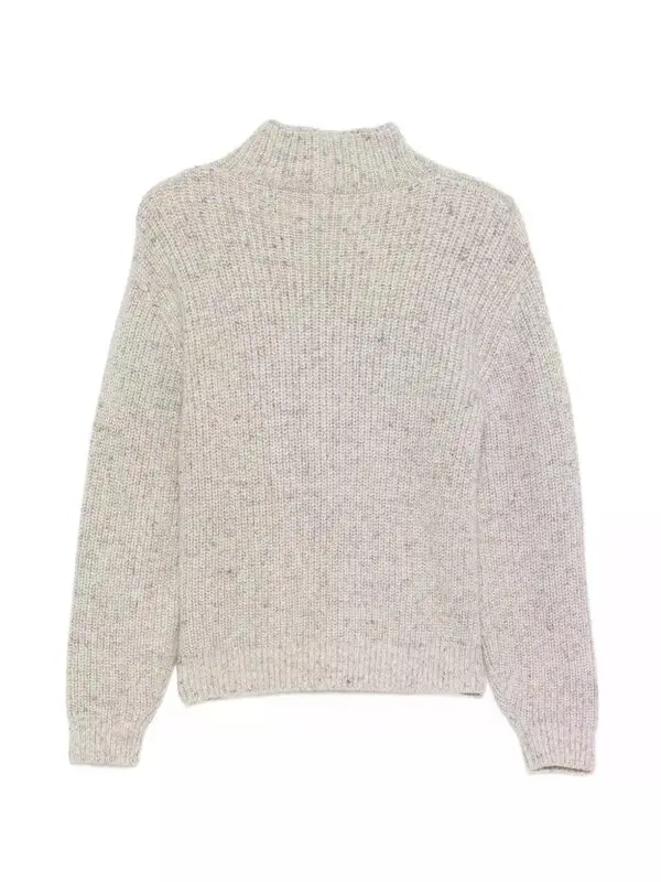 Fabiana Filippi Suede-patch Ribbed-knit Sweater