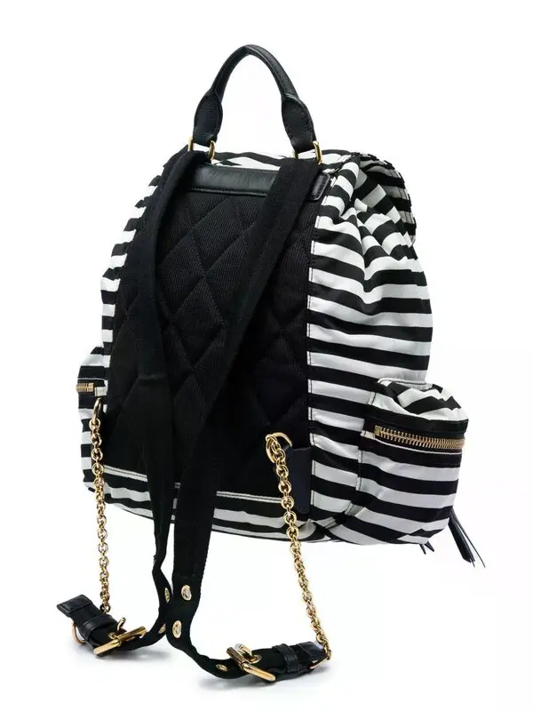 Burberry 2000-2017 Medium Striped Nylon Runway Backpack