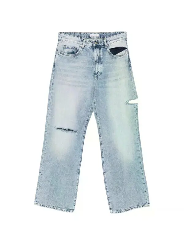 ICON DENIM LOS ANGELES Distressed Straight-leg Jeans