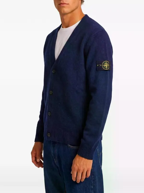 Stone Island Logo-patch V-neck Cardigan