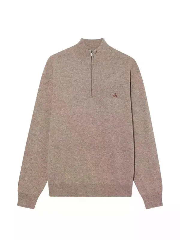 Brooks Brothers Half-zip Logo-embroidered Sweater