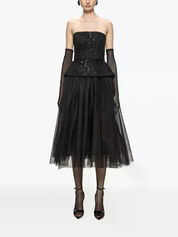 NISSA Midi Tulle Corset Dress