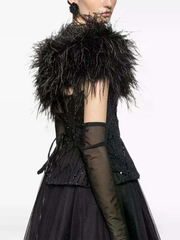 NISSA Midi Tulle Corset Dress