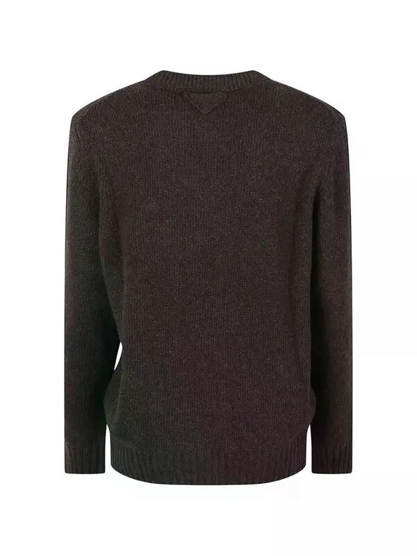 Prada Wool And Cashmere Crew-neck Sweater - Brown