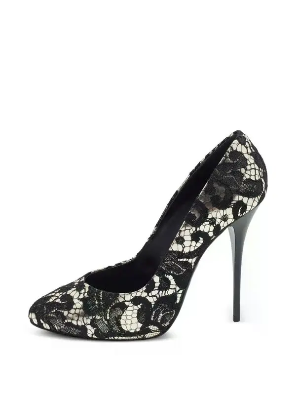 GIUSEPPE ZANOTTI Lace Pointed-toe Pumps - Black