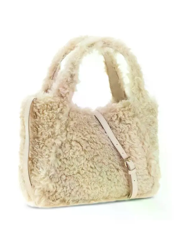 Stella McCartney Logo-embroidered Shearling-effect Tote Bag