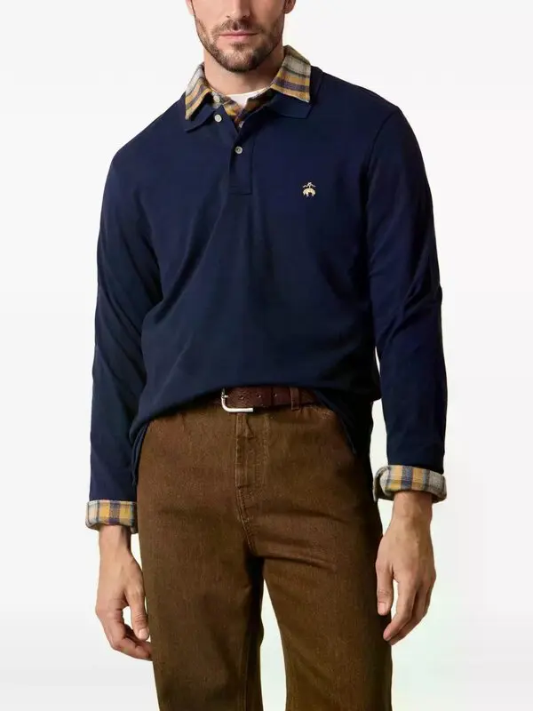 Brooks Brothers Supima Logo-embroidered Long-sleeve Polo Shirt