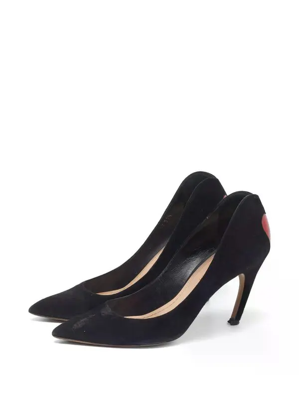 Dior Heart-patch Pointed-toe Pumps - Black