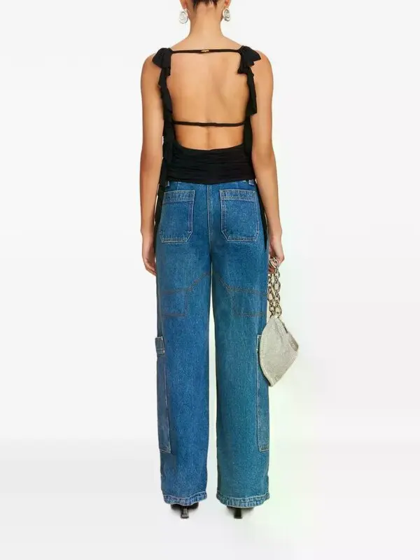 Cult Gaia Nakia Gathered Ruffled Top