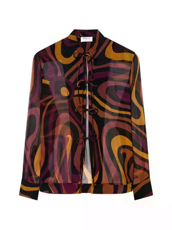 Emilio Pucci Marmo-print Creponne Shirt