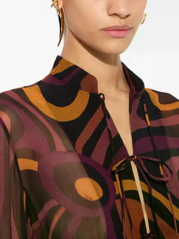 Emilio Pucci Marmo-print Creponne Shirt