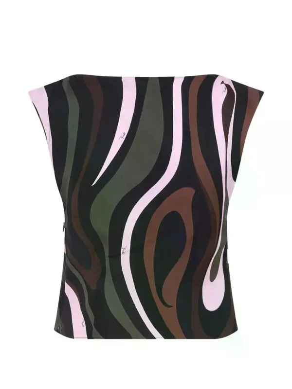 Emilio Pucci Abstract-print Silk Top