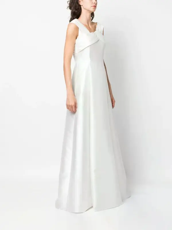 Alberta Ferretti Off-shoulder Satin Gown