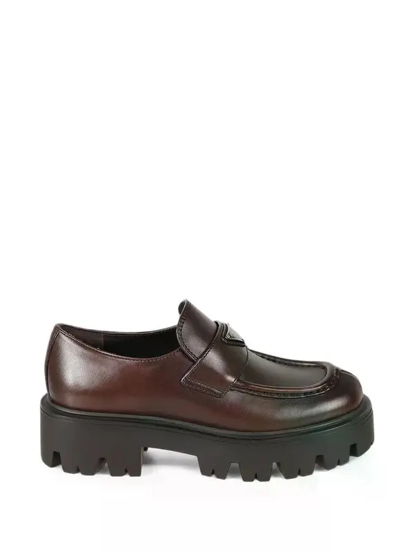 Prada Leather Loafers - Brown