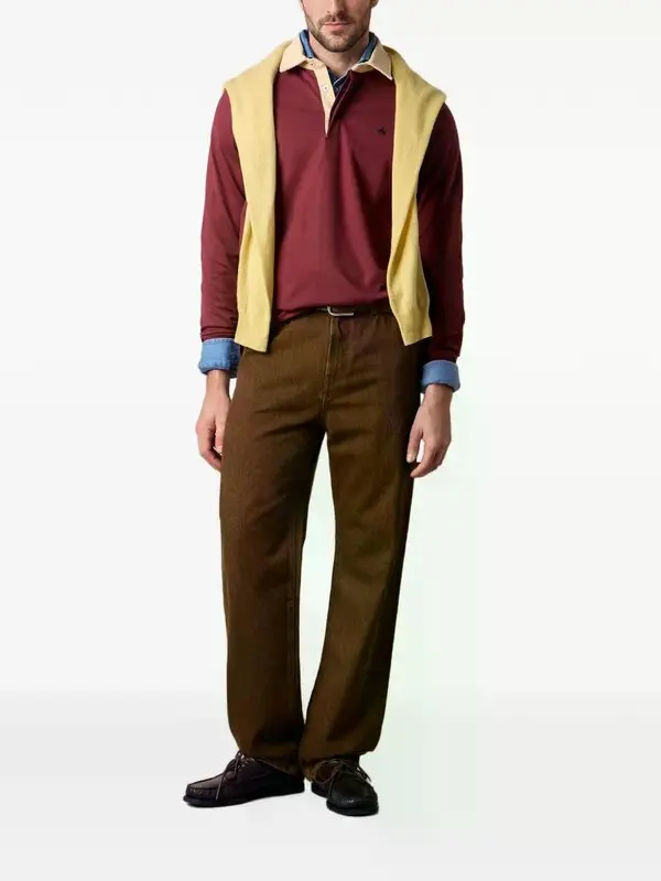 Brooks Brothers Corduroy-collar Logo-embroidered Polo Shirt