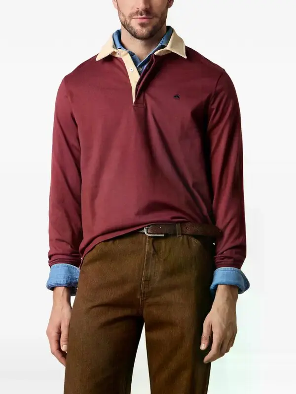 Brooks Brothers Corduroy-collar Logo-embroidered Polo Shirt