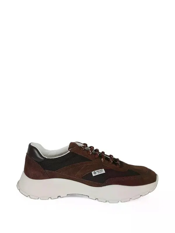Prada Mesh Fabric And Suede Sneakers