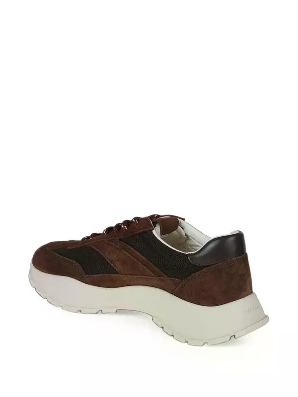 Prada Mesh Fabric And Suede Sneakers