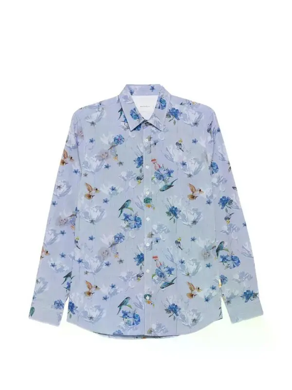 GAZZARRINI Floral-print Bird-motif Shirt
