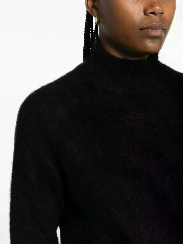 Alberta Ferretti Brushed-effect High-neck Jumper