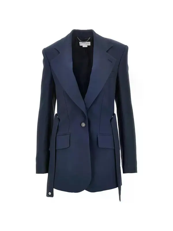 Stella McCartney Belted Single-breasted Jacket - Blue