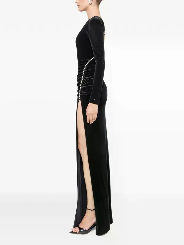 NISSA Crystal-embellished Ruched Dress