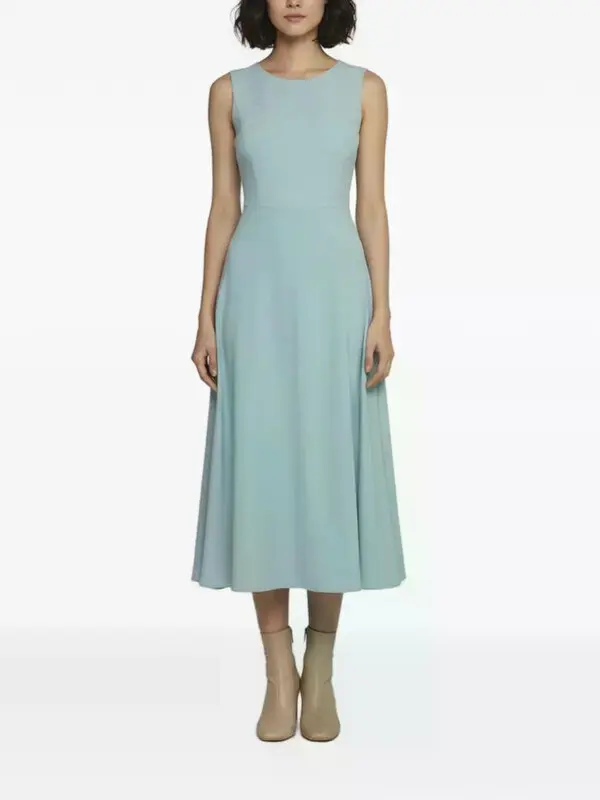 Emporio Armani 2020 Sleeveless Fit-and-flare Midi Dress - Blue