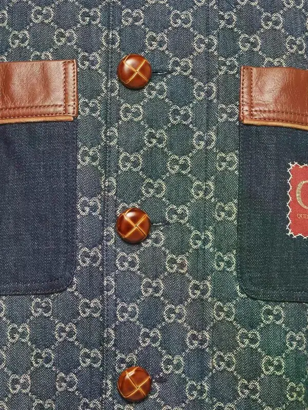 Gucci Gg Jacquard Leather-trim Bomber Jacket