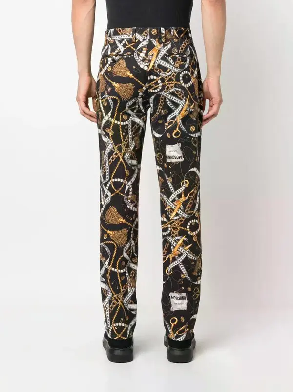 Moschino Graphic-print Straight-leg Trousers