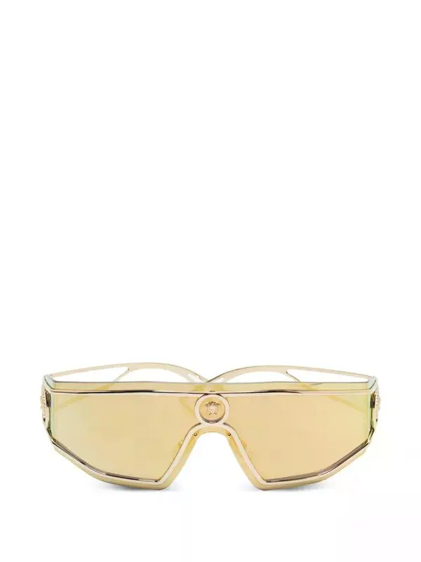 Versace Medusa-embellished Shield Sunglasses - Gold