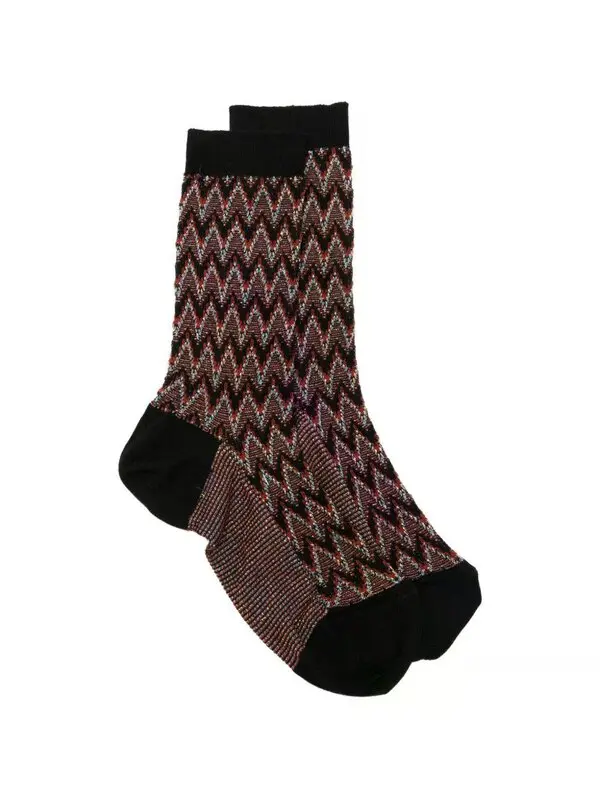 Missoni Zigzag-knit Socks - Black