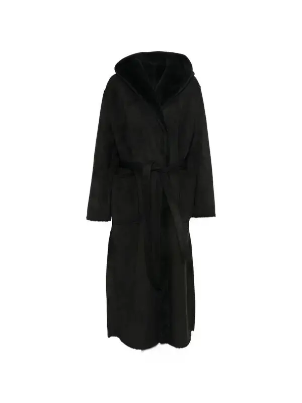 Marina Rinaldi Hooded Belted Coat