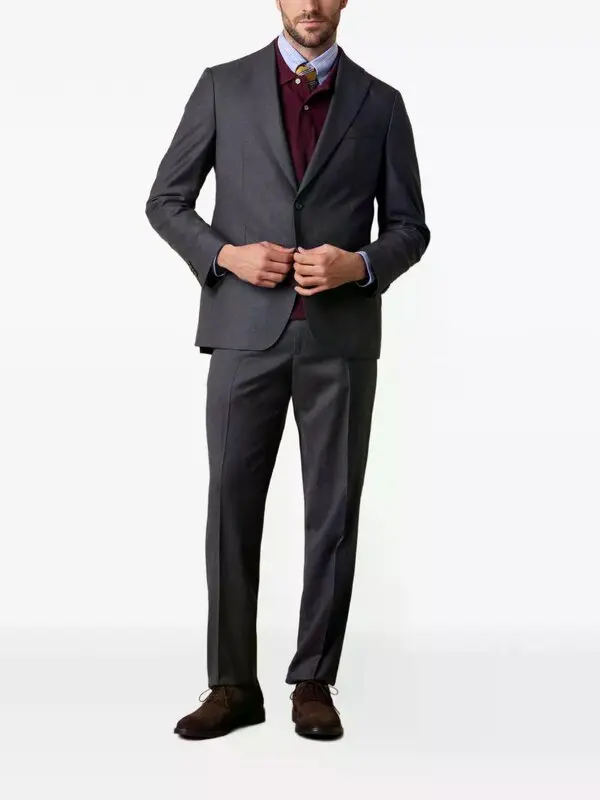 Brooks Brothers Flat-front Twill Trousers - Grey