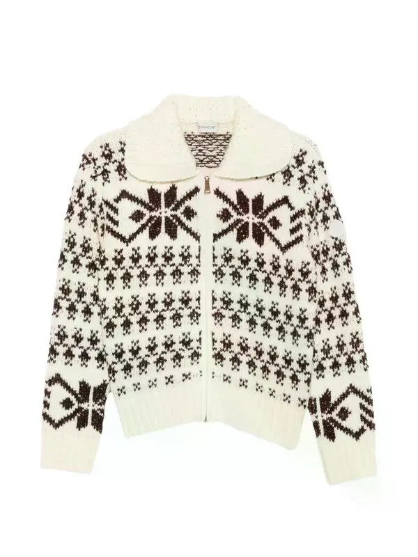 Moncler Jacquard Sequin Zip-up Cardigan