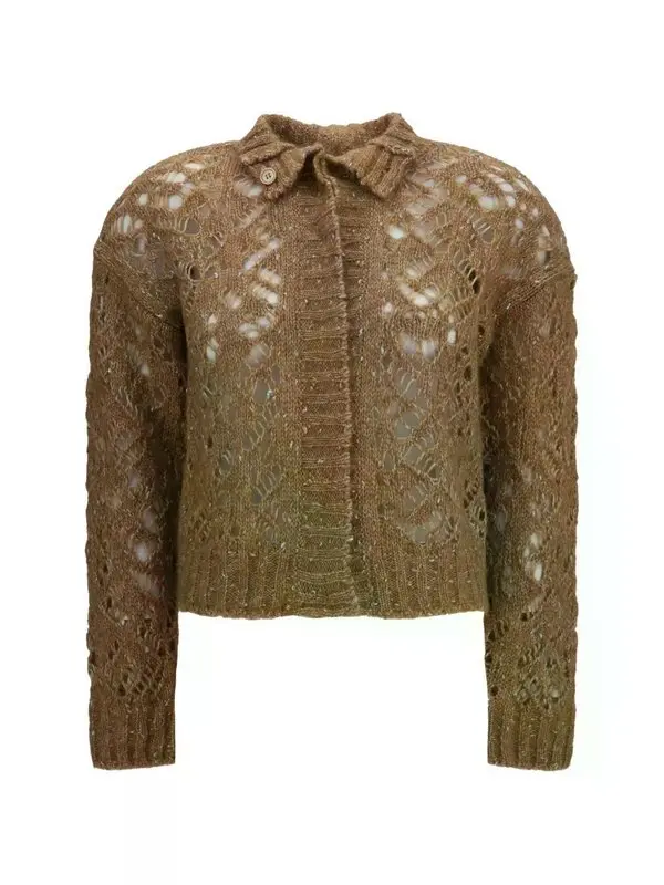 Max Mara Open-knit Button-up Cardigan