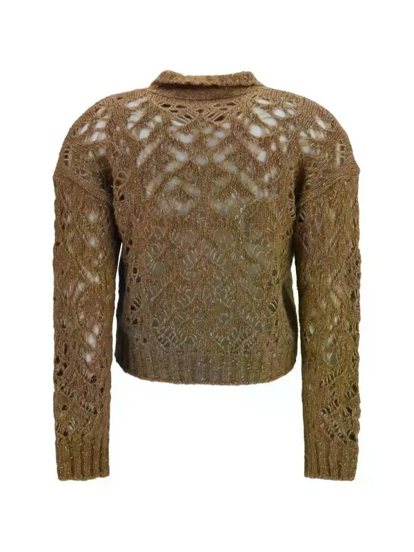 Max Mara Open-knit Button-up Cardigan