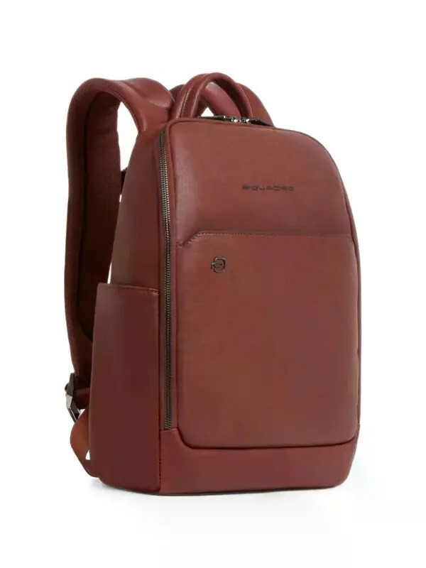 PIQUADRO Logo-plaque Leather Backpack