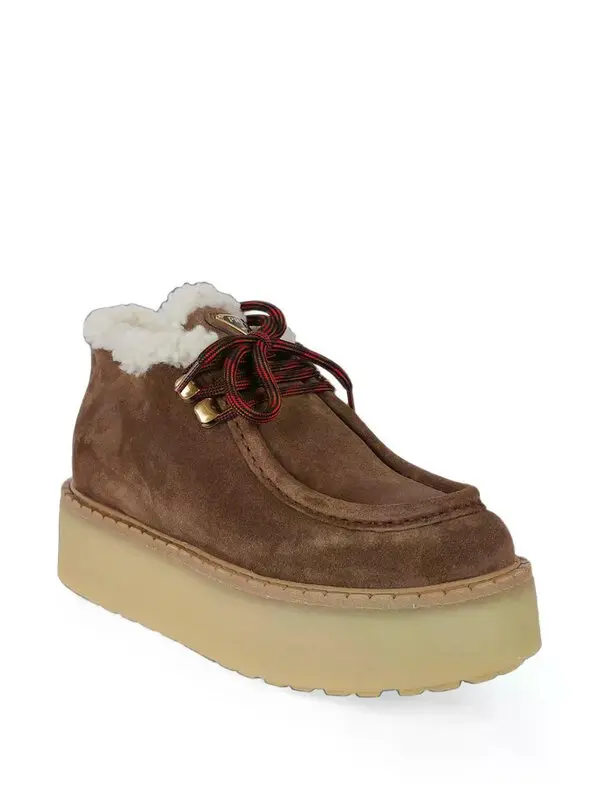 Prada Shearling Lined Suede Booties